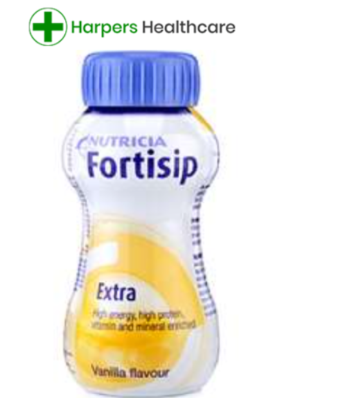 fortisip EXTRA vanilla - 12 bottles - 200ml bottles – Harpers Healthcare