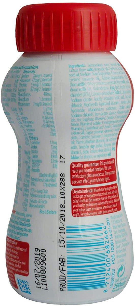 Cow & Gate Nutriprem 2 Ready to Use Baby Milk 200ml [Pack of 12 ...